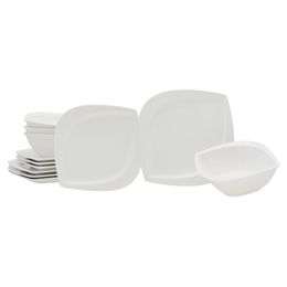 Tafelservice Creatable "Melbourne", wei&szlig;, 12 Stk., Porzellan, Geschirr-Sets, Tafelservice, blattf&ouml;rmiger Charakter mit extra gro&szlig;er Essfl&auml;che