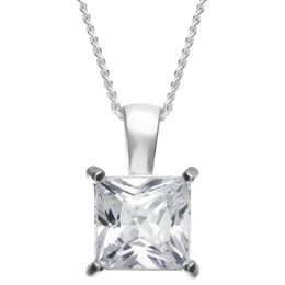 OSTSEE-SCHMUCK Damen Kette mit Anh&auml;nger "- Folina 8 x 8 mm - Silber 925/000 - Zirkonia", 45, Silber 925 (Sterlingsilber), silber, Silber 925