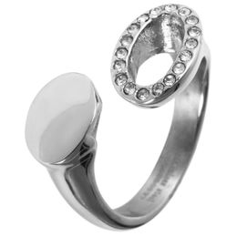 Adelia&acute;s ADELIA ́S Damen Fingerring "Damen Ring aus Edelstahl", 58, Edelstahlsilber, Edelstahl, Fingerringe