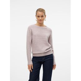 V&eacute;ro Moda VERO MODA Damen Rundhalspullover "VMDOFFY", rosa, Basic, Gr. L, meliert, Strick, Obermaterial: 94% Polyester, 3% Elasthan, 3% Nylon, Pullover, in