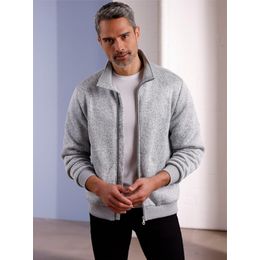 CLASSIC Herren Strickfleecejacke, grau, Gr. 56, meliert, 100% Polyester, &Auml;rmelfutter:100% Polyester, Jacken