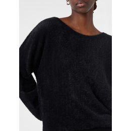 comma, COMMA Damen Strickpullover, schwarz, Gr. 36, unifarben, Strick, Obermaterial: 50% Baumwolle, 50% Polyamid, Pullover, mit extra weichem Pl&uuml;sch