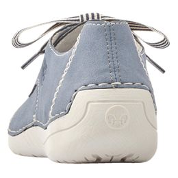 Rieker Damen Schn&uuml;rschuh, Gr. 41, blau, Velourslederimitat, Schuhe, Halbschuh, Freizeitschuh, Schn&uuml;rer mit toller Ziernaht