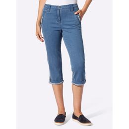 Casual Looks Damen Caprijeansblau, bleached, Gr. 19, unifarben, 98% Baumwolle, 2% Elasthan, Jeans
