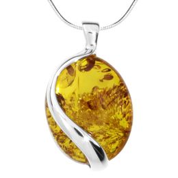 OSTSEE-SCHMUCK Damen Kette mit Anh&auml;nger "- Estefanja - Silber 925/000 - Bernstein", 50, Silber 925 (Sterlingsilber), silber, Silber 925