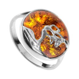 OSTSEE-SCHMUCK Damen Fingerring "- Windfl&uuml;chter 15 mm - Silber 925/000 - Bernstein", 60, silber, Fingerringe