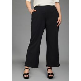 Damen Schlupfhose "Gro&szlig;e Gr&ouml;&szlig;en"schwarz, Basic, Gr. 50, LAURA SCOTT CURVE, Georgette, clean, unifarben, Cr&ecirc;pe, Obermaterial: 96% Polyester, 4%