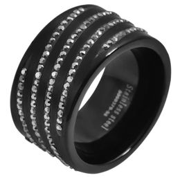 Adelia&acute;s ADELIA ́S Damen Fingerring "Damen Ring aus Edelstahl", 58, Edelstahl, schwarz, Edelstahl, Fingerringe