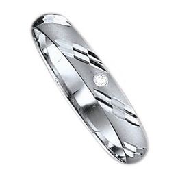Firetti Damen Trauring "Schmuck Geschenk Gold 375 Hochzeit Ehering "LIEBE"", 17,5, 0,01 SI = kleine Einschl&uuml;sse mit Brillant, Wei&szlig;gold 375, 3mm,