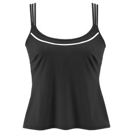 Vivance Damen B&uuml;gel-Tankini-Top "Lorena", schwarz, Gr. 46, unifarben, Recycling-Polyamid, Bikini-Oberteile, mit kontrastfarbenem Piping und