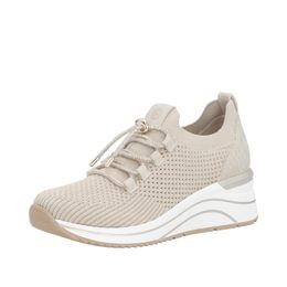 Remonte Damen Slip-On Sneaker, Gr. 42beige, Lederimitat, Textil, Glitzer, Schuhe, Schlupfschuh, Slipper, Halbschuh mit Lite ́n Soft-Ausstattung