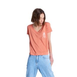 T-Shirt Roxy "Laguna Green", Damen, Gr. L, orange (apricot brandy), Obermaterial: 65% Polyester, 35% Viskose., Shirts T-Shirt