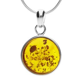 OSTSEE-SCHMUCK Damen Kette mit Anh&auml;nger "- Frouke 16 mm - Silber 925/000 - Bernstein", 60, Silber 925 (Sterlingsilber), silber, Silber 925