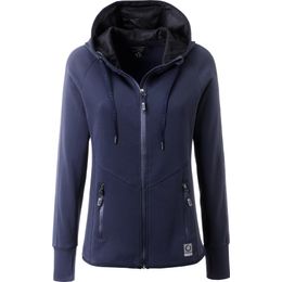 LPO Damen Trainingsjacke "Veloria Damen-Fitnessjacke", blau, Gr. 48, Web, 47% Baumwolle, 46% Polyester, 7% Elasthan, Jacken
