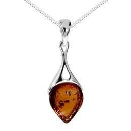 OSTSEE-SCHMUCK Damen Kette mit Anh&auml;nger "- Ditte - Silber 925/000 - Bernstein", 50, Silber 925 (Sterlingsilber), silber, Silber 925 (Sterlingsilber),
