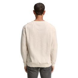 Tom Tailor Herren Strickpullover, beige, Gr. XXXL, meliert, Strick, Obermaterial: 100% Baumwolle, Pullover, mit B&uuml;ndchen