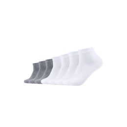 Camano Damen Kurzsocken "7er Pack", Gr. 39, wei&szlig;, 78% Baumwolle, 20% Polyamid, 2% Elasthan, mehrfarbig, Socken