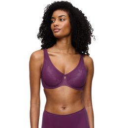 Triumph Damen Minimizer-BH "Wild Rose Sensation", Gr. 75, lila, Spitze, Obermaterial: 82% Polyamid, 18% Elasthan, BHs, verkleinert die Brust optisch