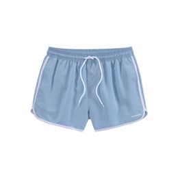 Chiemsee Herren Badeshorts, blau, Gr. XXL, unifarben mit Farbeinsatz, Polyester, Badehosen, mit Kontrastpiping