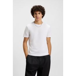 Hugo Herren T-Shirt "Hugo-Round", wei&szlig;, Gr. L, unifarben, Single Jersey, Obermaterial: 96% Baumwolle, 4% Elasthan, Shirts, Rundhalsausschnitt,