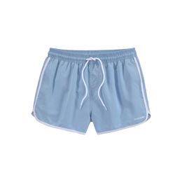 Chiemsee Herren Badeshorts, blau, Gr. M, unifarben mit Farbeinsatz, Polyester, Badehosen, mit Kontrastpiping