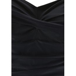 Lascana Damen Badeanzug "Saphir", schwarz, Gr. 44, unifarben, Polyamid, Badeanz&uuml;ge, mit Raffungen und Shaping-Effekt