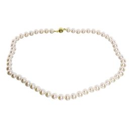 OSTSEE-SCHMUCK Damen Perlenkette "- Ingrid 7 - Gold 585/000 - Zuchtperle", 42, Gelbgold 585, wei&szlig;, Gelbgold 585, Halsketten