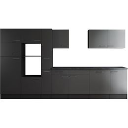 K&uuml;chenzeile respekta "Oliver", k&uuml;che: grau, front: grau, korpus: grau matt, arbeitsplatte: granit optik, B:370cm H:205cm T:60cm, Komplettk&uuml;chen-Sets, K&uuml;chenzeile, Breite 370 cm, 90 cm Arbeitsh&ouml;he, in exklusiver Konfiguration f&uuml;r OTTO