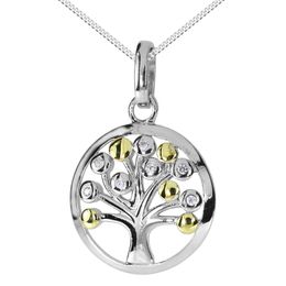 OSTSEE-SCHMUCK Damen Kette mit Anh&auml;nger "- Lebensbaum - Silber 925/000 - Zirkonia", 50, Silber 925 (Sterlingsilber), silber, Silber 925