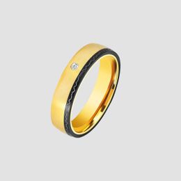 Adelia&acute;s ADELIA ́S Damen Fingerring "Damen Ring aus Edelstahl mit Strass Steinchen", 62, Edelstahlgold, Edelstahl, Fingerringe