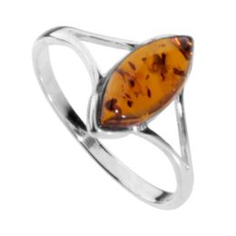 OSTSEE-SCHMUCK Damen Fingerring "- Amalia - Silber 925/000 - Bernstein", 64, silber, Fingerringe