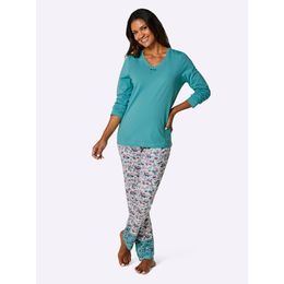 w&auml;schepur W&Auml;SCHEPUR Damen Schlafanzug, Gr. 36, blau, 50% Baumwolle, 50% Viskose, Homewear-Sets