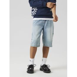 name it Jungen Jeansbermudas "NKMRYAN BERMUDA 3800-IM NOOS", blau, Gr. 128, unifarben, Denim/Jeans, Obermaterial: 100% Baumwolle, Jeans, Baumwolle,
