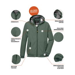Killtec Jungen Funktionsjacke "KOS 153 BYS JCKT", gr&uuml;n, Gr. 152, Obermaterial: 100% Polyester.Futter: 100% Polyester, Jacken, Modischer, wasserfester
