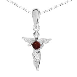 OSTSEE-SCHMUCK Damen Kette mit Anh&auml;nger "- kleine Elfe - Silber 925/000 - Bernstein", 50, Silber 925 (Sterlingsilber), silber, Silber 925