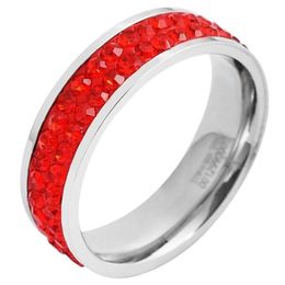 Adelia&acute;s ADELIA ́S Damen Fingerring "Damen Ring aus Edelstahl", 58, Edelstahl, rot, Edelstahl, Fingerringe