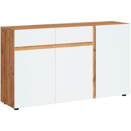Sideboard Home Affaire "Morongo", eiche kraft gold, wei&szlig; alpin, B:200,7cm H:86cm T:39,6cm, Holzwerkstoff, MDF, Sideboards, Sideboard, Breite ca. 201 cm