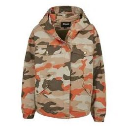 Allwetterjacke Urban Classics "Urban Classics Damen Ladies Oversized Camo Parka Jacket", Damen, Gr. S, brickcamo, 100% Baumwolle, mehrfarbig, oversize, ohne Ausschnitt, Jacken