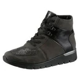 Waldl&auml;ufer Schn&uuml;rboots WALDL&Auml;UFER "K-RAMONA-Soft", Damen, Gr. 3,5 (36), grau, Lackleder, Nubukleder, Textil, Schuhe Schn&uuml;rboots, mit Orthotritt-Ausstattung und K-Weite (=extraweit)