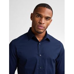 Herren Langarmshirt, blau, Gr. XXL, PETROL INDUSTRIES, unifarben, Jersey, Obermaterial: 65% Baumwolle, 32% Polyester, 3% Elasthan, Shirts, mit
