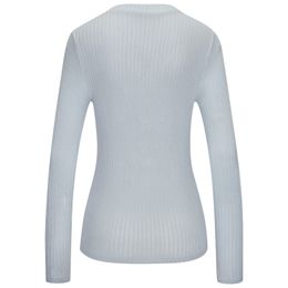 Lascana Damen Langarmshirt "mit kurzer Knopfleiste", blau, Gr. 32, unifarben, Rippware, Obermaterial: 95% Viskose, 5% Elasthan, Shirts, aus weicher