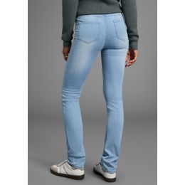 Arizona Damen Slim-fit-Jeans "Ultra Stretch"bleached, Basic, Gr. 50, Obermaterial: 63% Baumwolle, 32% Polyester, 5% Elasthan, Jeans