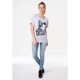 logoshirt Damen T-Shirt "Dirty Harry - Nice To Meet You", grau, Gr. M, bedruckt, 95% Baumwolle, 5% Elasthan, Shirts, mit coolem Print