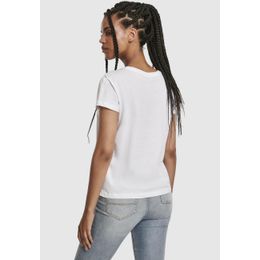 MisterTee Damen T-Shirt "MisterTee Damen Ladies Waiting For Friday Box Tee", wei&szlig;, Gr. XS, bedruckt, 100% Baumwolle, Shirts