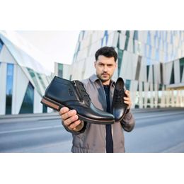 Rieker Herren Schn&uuml;rstiefelette, Gr. 40, schwarz, Glattleder, unifarben, Schuhe, Business-Stiefelette, Klassik-Boots in eleganter Optik