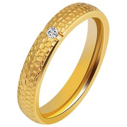 Adelia&acute;s ADELIA ́S Damen Fingerring "Damen Ring aus Edelstahl mit Strass Steinchen", 52, Edelstahlgold, Edelstahl, Fingerringe