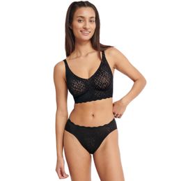 Sloggi Damen Bralette "ZERO Feel Bliss", Gr. XS, schwarz, Spitze, Obermaterial: 76% Polyamid, 24% Elasthan, BHs, herausnehmbare, atmungsaktive Pads,