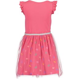 Blue Seven M&auml;dchen Minikleidpink, Gr. 116, bedruckt, Jersey, Obermaterial: 95% Baumwolle, 5% Elasthan, Kleider, Baumwollmischung, verschiedene Drucke
