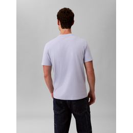 Herren T-Shirt "CLASSIC MONOGRAM"casual blau, Gr. L, Calvin Klein Jeans, unifarben, Single Jersey, Obermaterial: 100% Baumwolle, Shirts, regular fit,