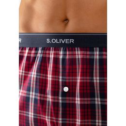 s.Oliver Herren Webhose, Gr. 60, rot, Web, Obermaterial: 100% Baumwolle, kariert, Basic, Hosen, mit Markenlogo im Bund